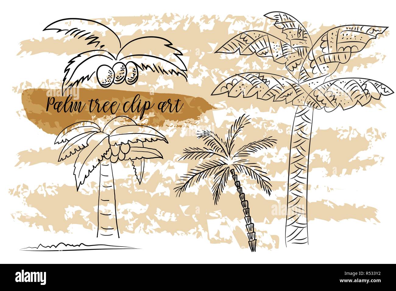 Palm leaf silhouettes Stock Vector Images - Alamy