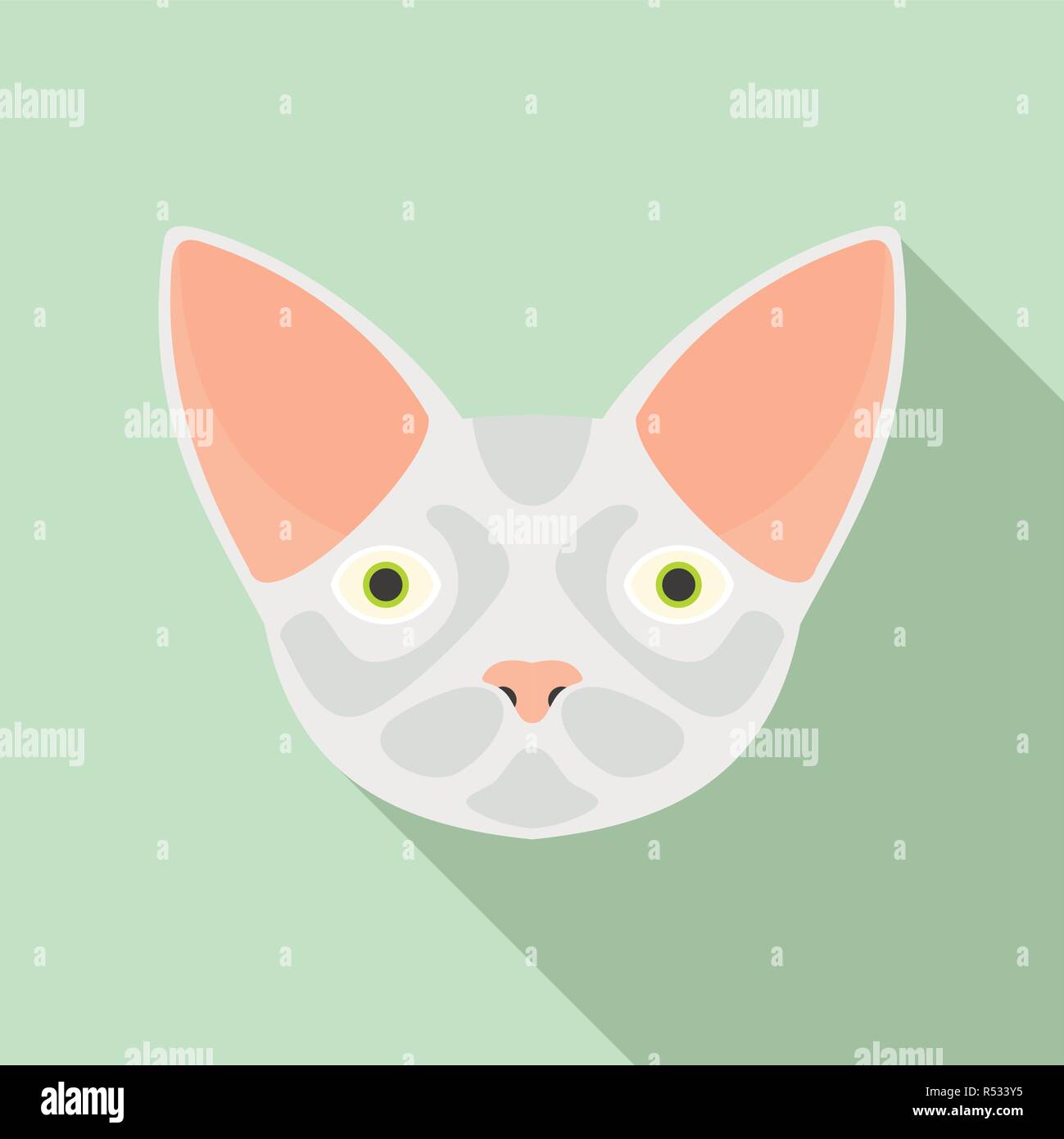 Cat head icon. Flat illustration of cat head vector icon for web design ...