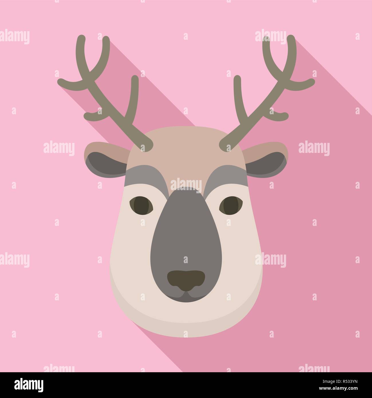 Deer head icon. Flat illustration of deer head vector icon for web ...