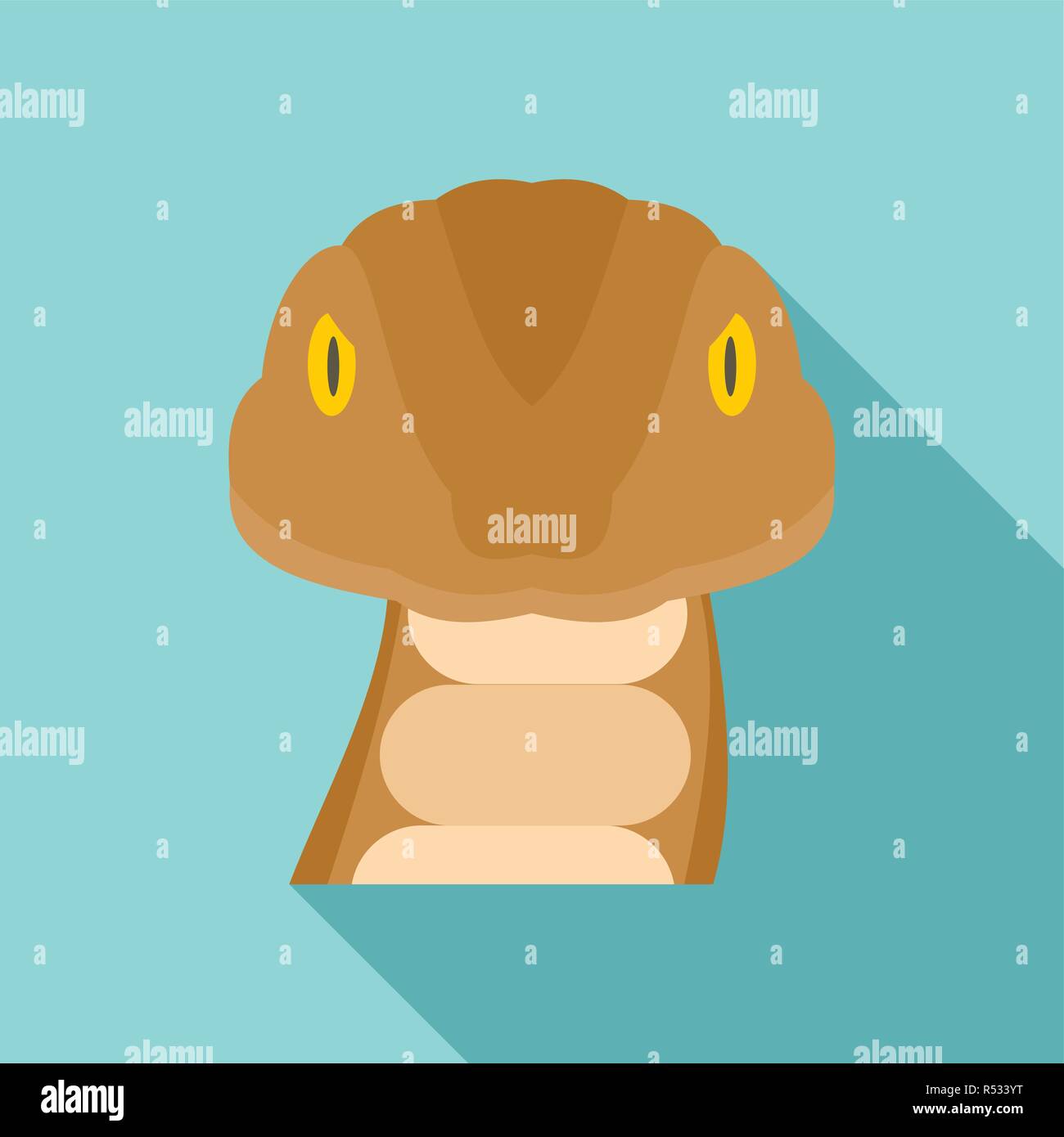 Snake head icon. Flat illustration of snake head vector icon for web ...