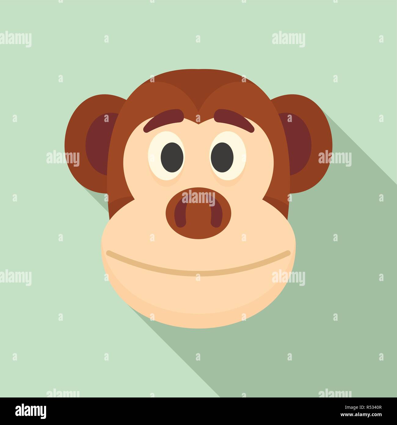 Monkey head icon. Flat illustration of monkey head vector icon for web ...