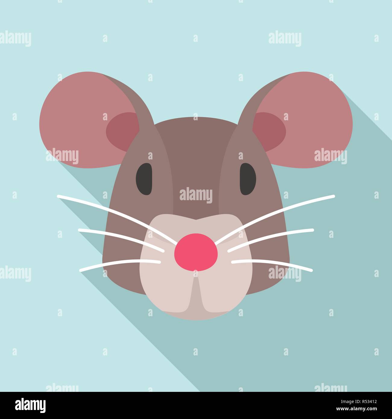 Mouse head icon. Flat illustration of mouse head vector icon for web ...