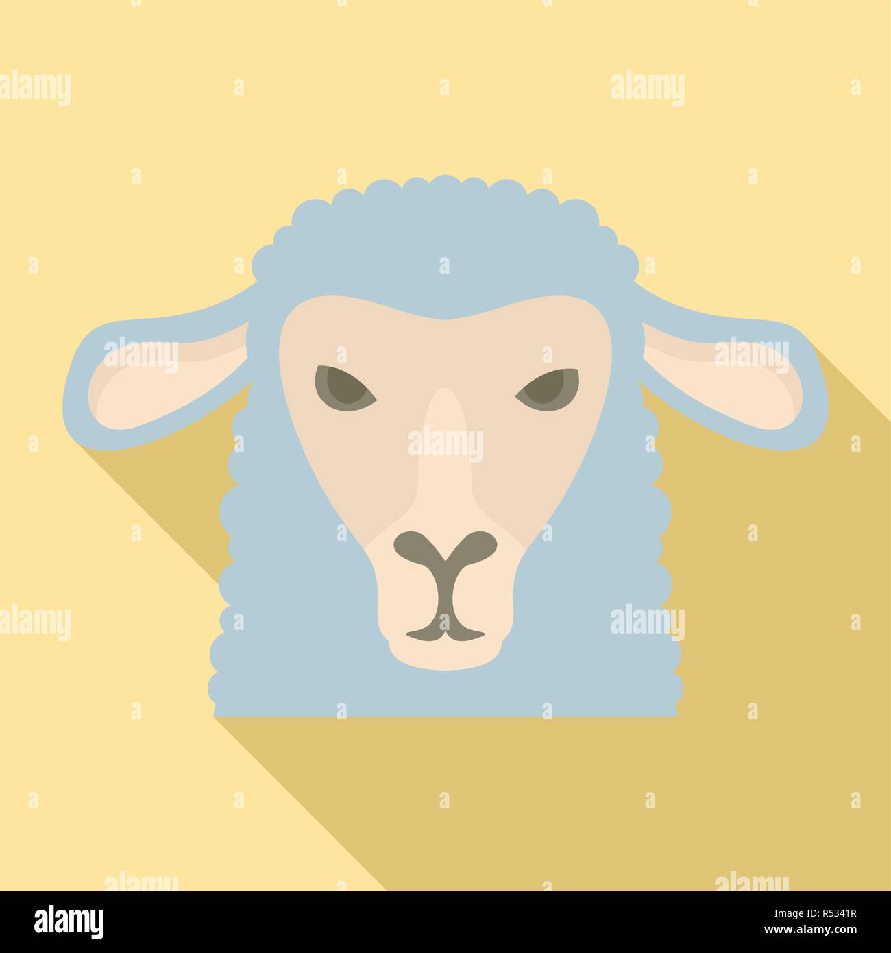 Sheep head icon. Flat illustration of sheep head vector icon for web ...