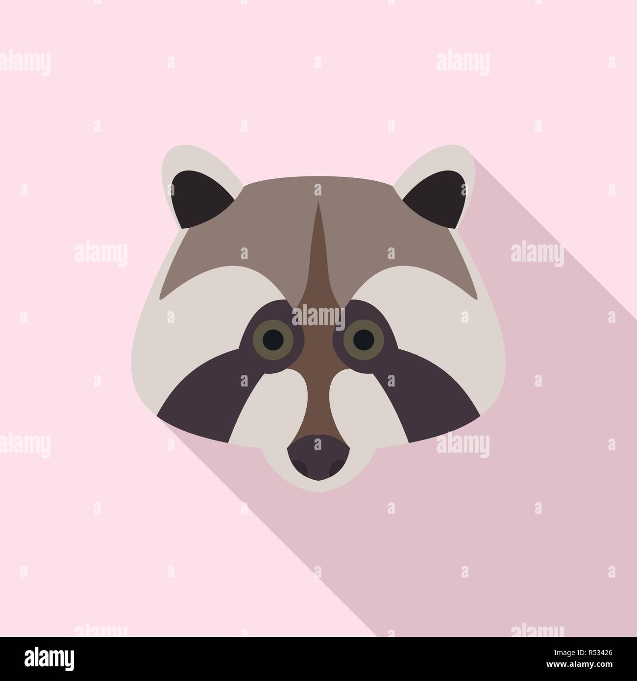 Raccoon icon. Flat illustration of raccoon vector icon for web design ...