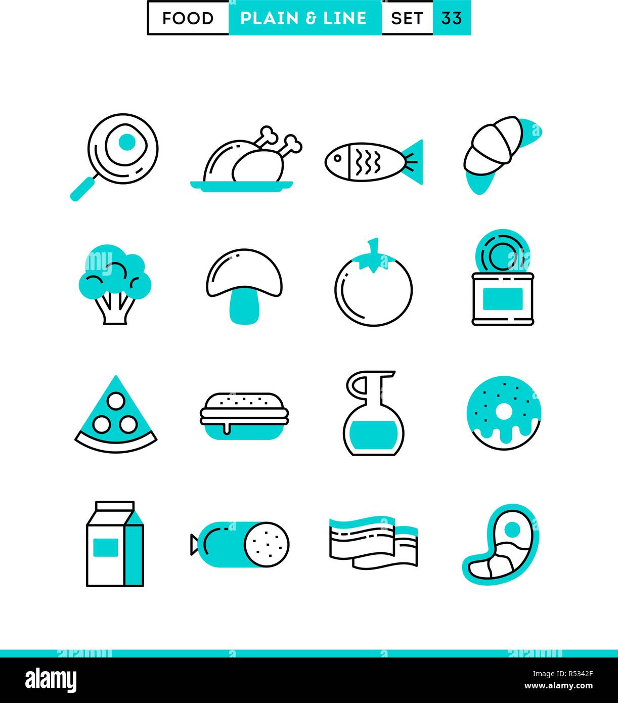 Meat vegetables fish Stock Vector Images - Alamy