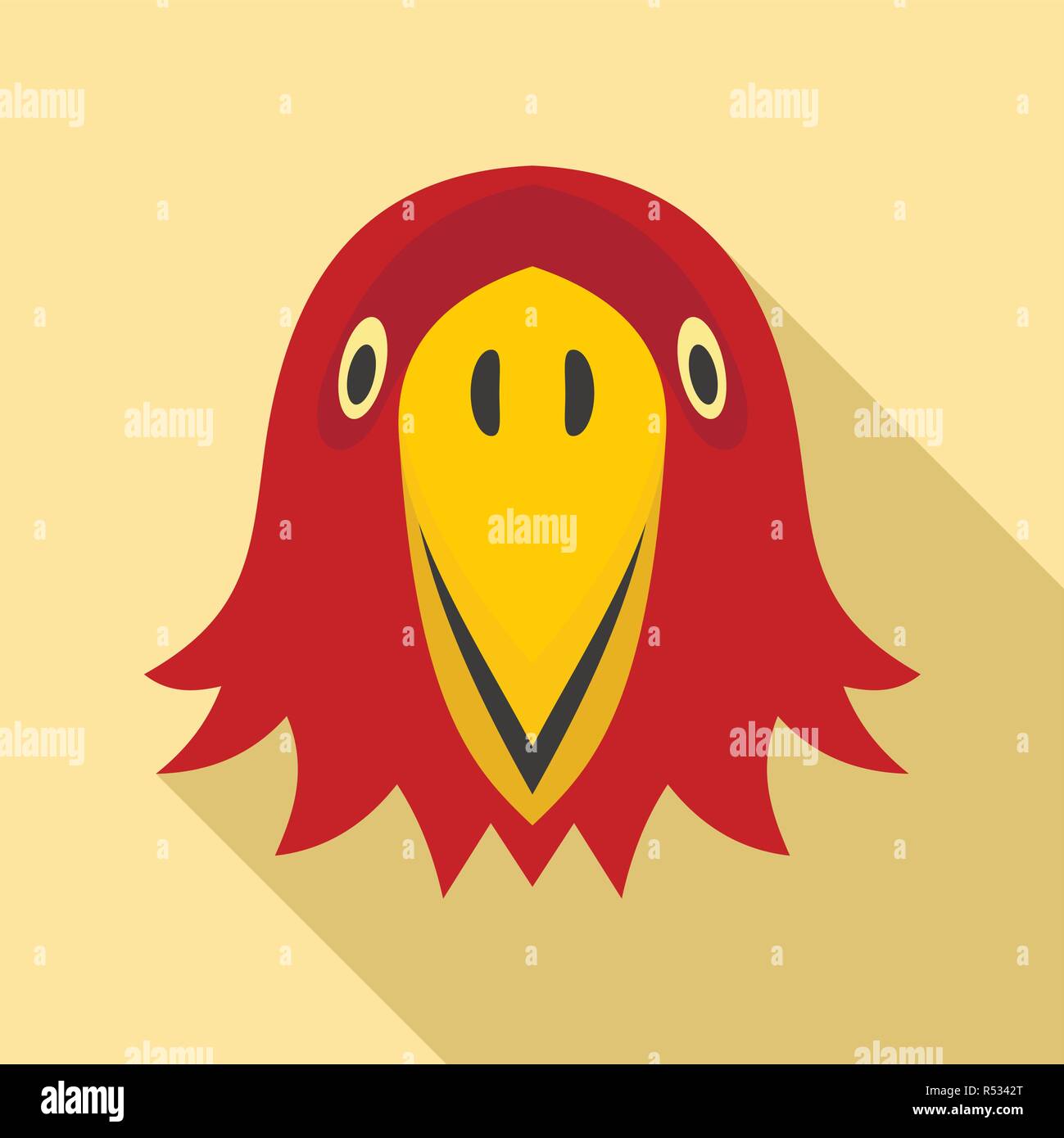 Red parrot head icon. Flat illustration of red parrot head vector icon ...