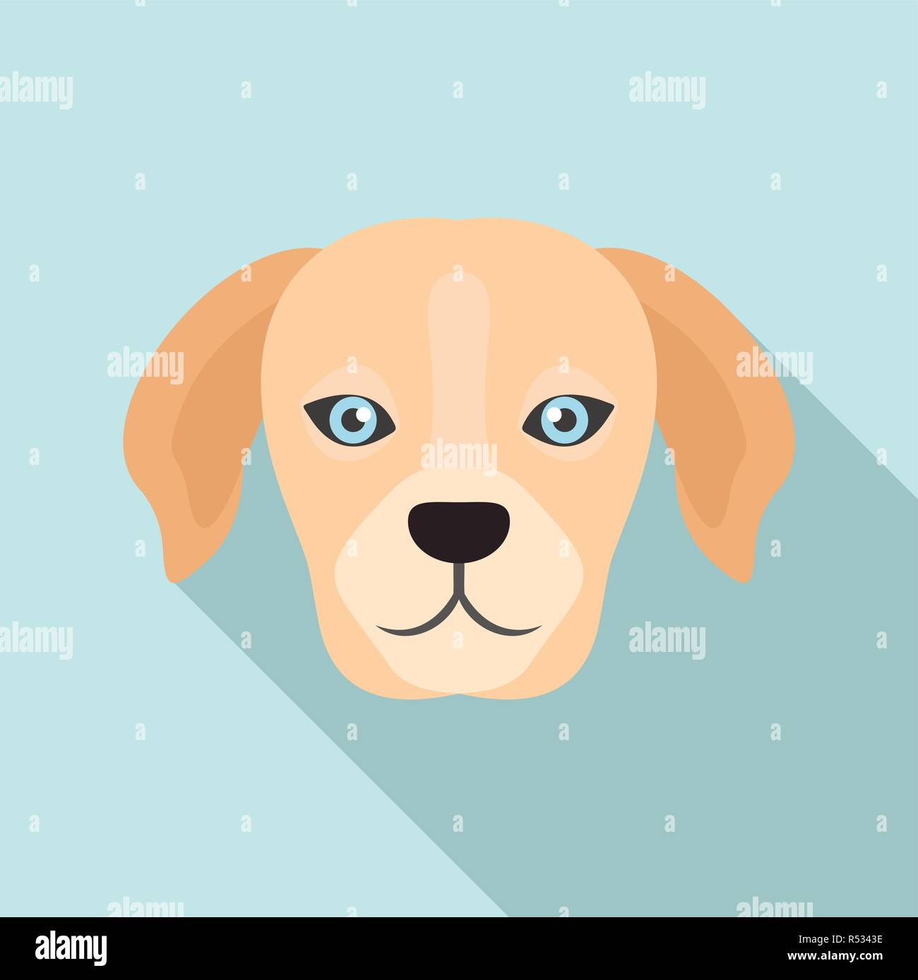 Dog head icon. Flat illustration of dog head vector icon for web design ...