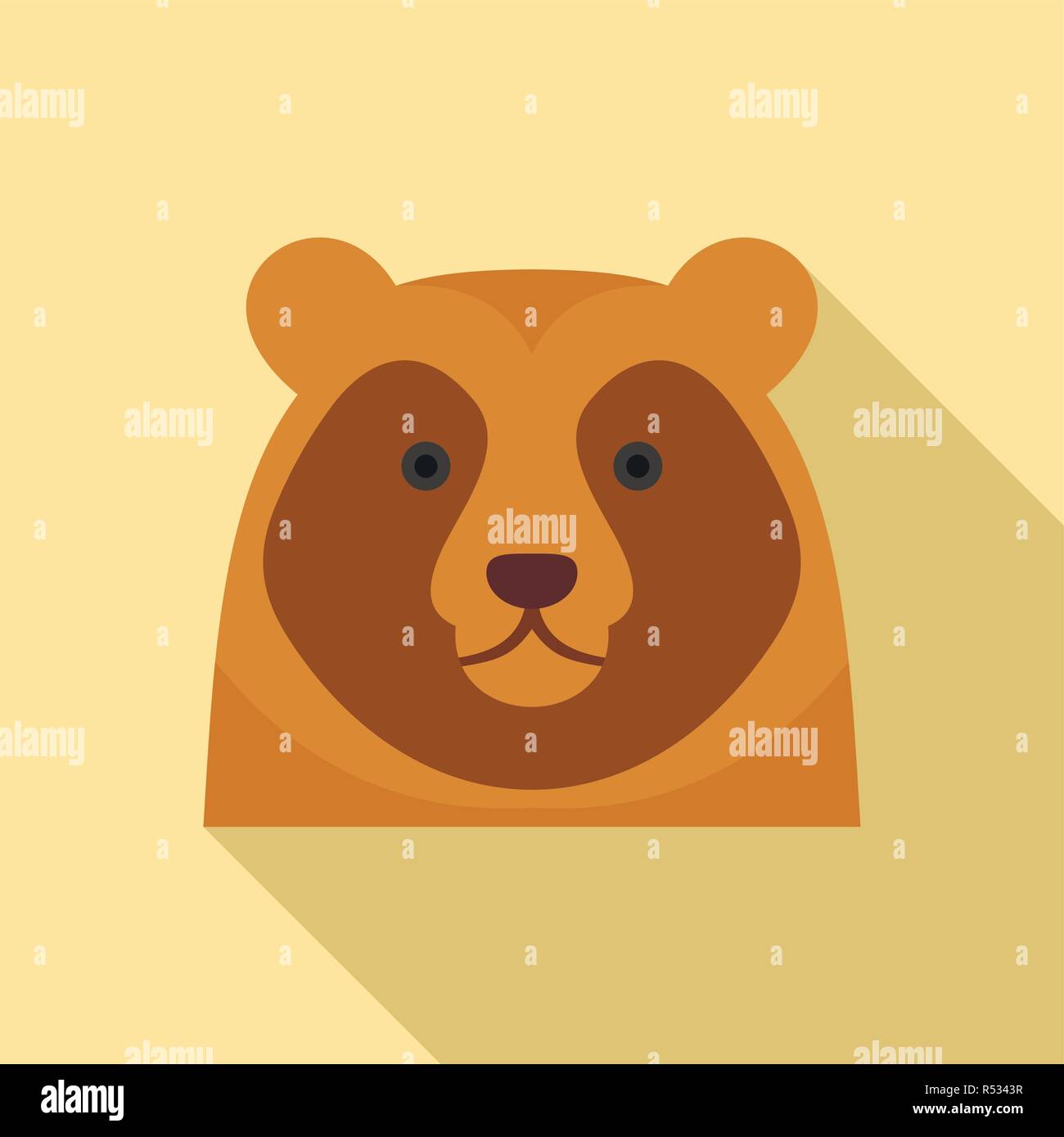 Cute bear head icon. Flat illustration of cute bear head vector icon ...