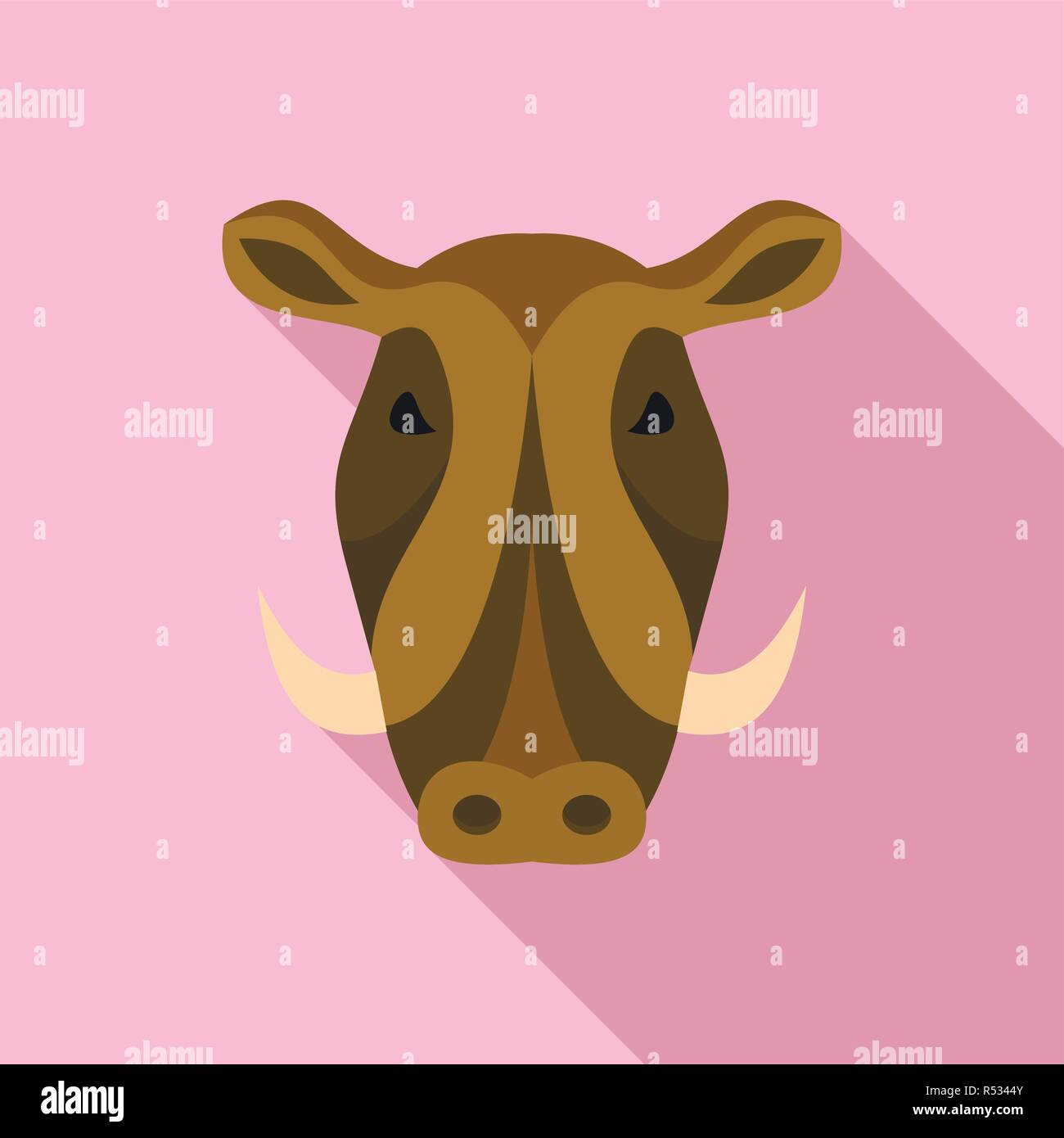 Wild pig icon. Flat illustration of wild pig vector icon for web design ...