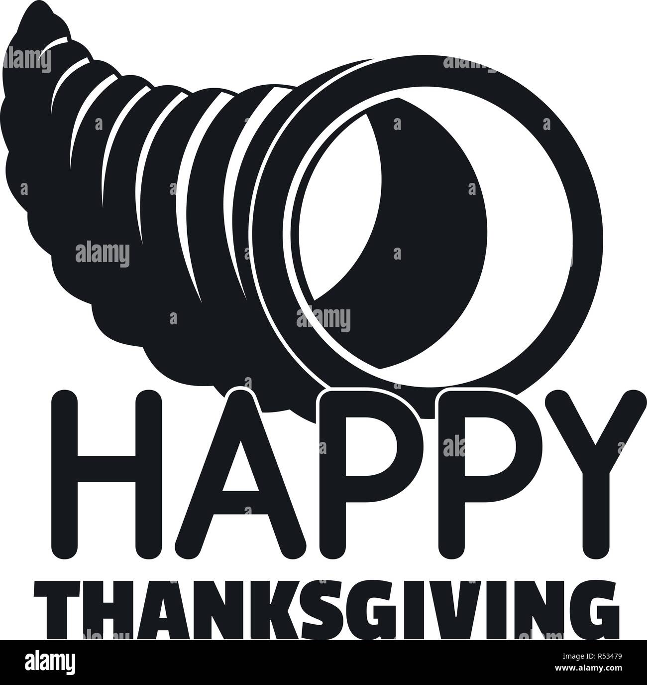 Happy thanksgiving corn logo. Simple illustration of happy thanksgiving ...