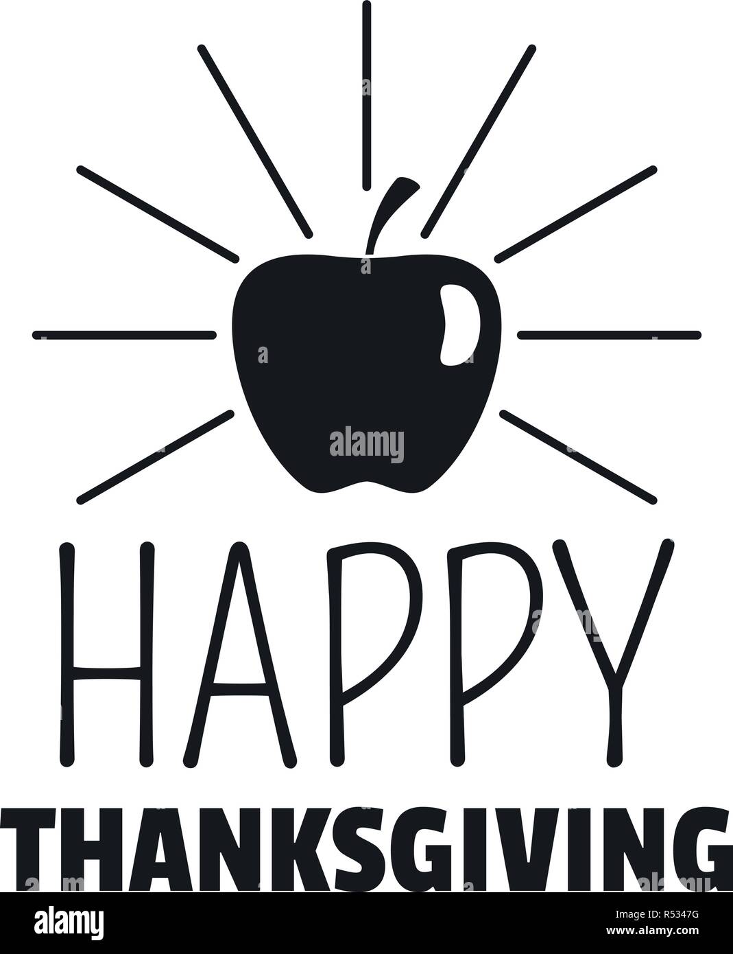 Apple thanksgiving logo. Simple illustration of apple thanksgiving ...