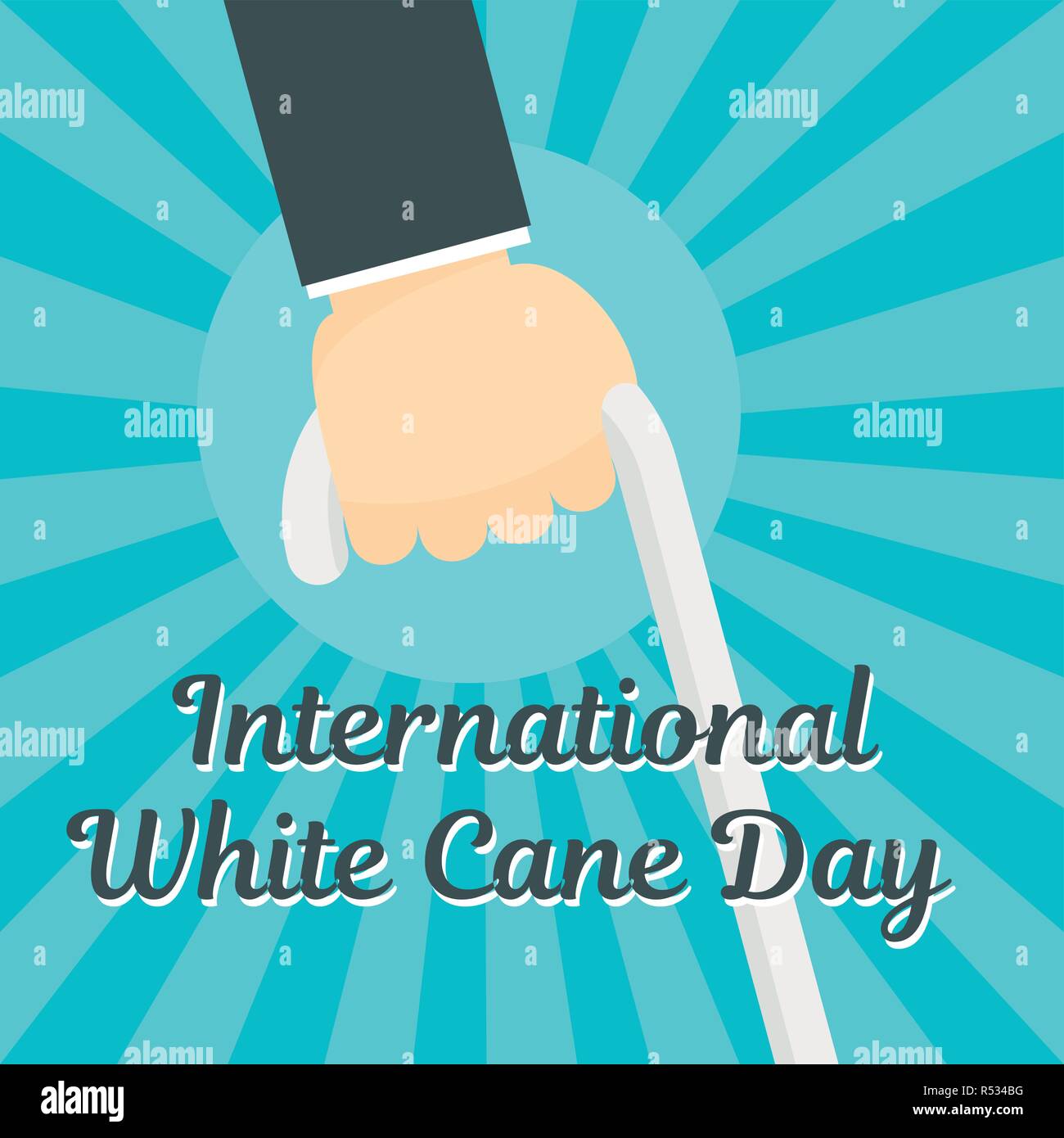 White cane day concept background. Flat illustration of white cane day ...