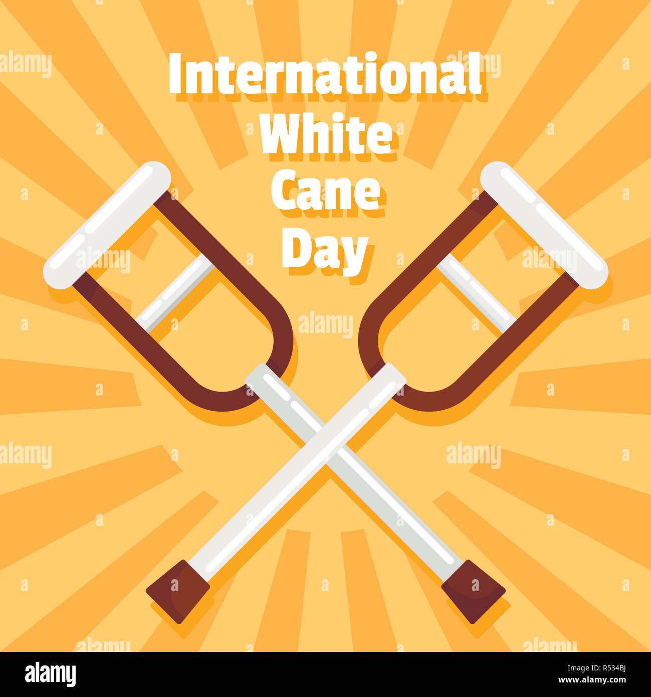 International white cane day concept background. Flat illustration of ...