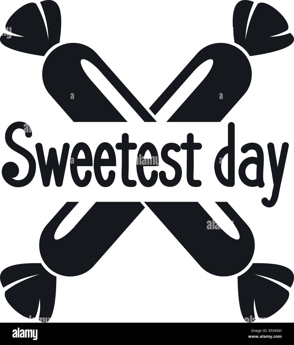 Two bonbon sweet day logo. Simple illustration of two bonbon sweet day ...