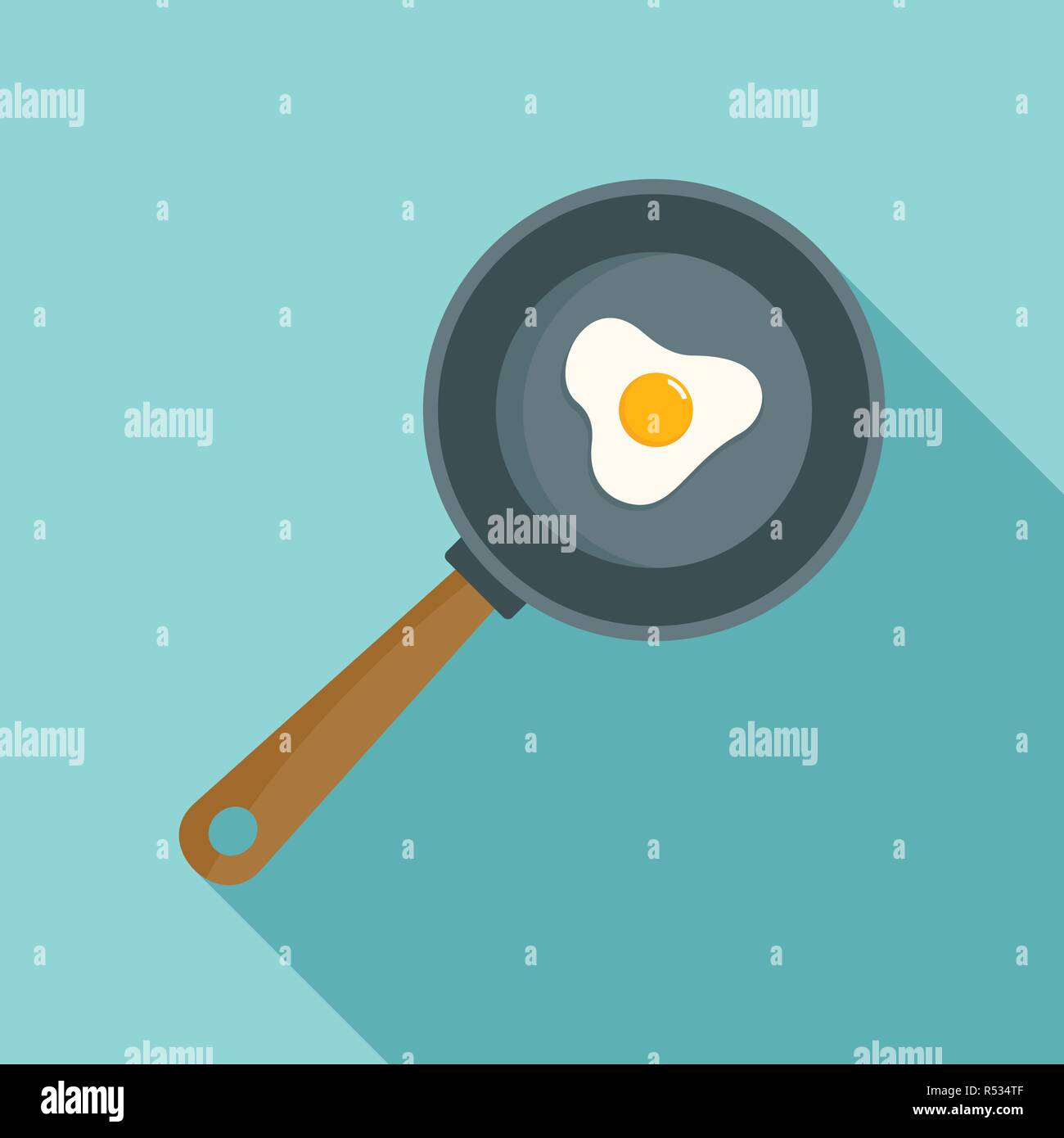 Cooked egg icon. Flat illustration of cooked egg vector icon for web ...