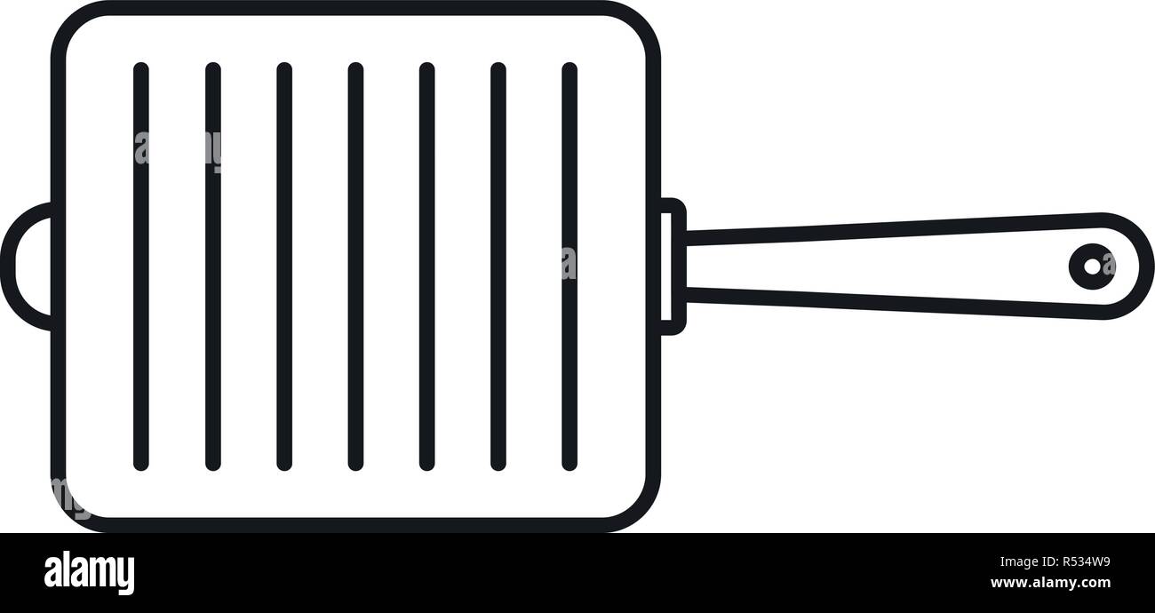 Grill fry pan icon. Outline grill fry pan vector icon for web design ...