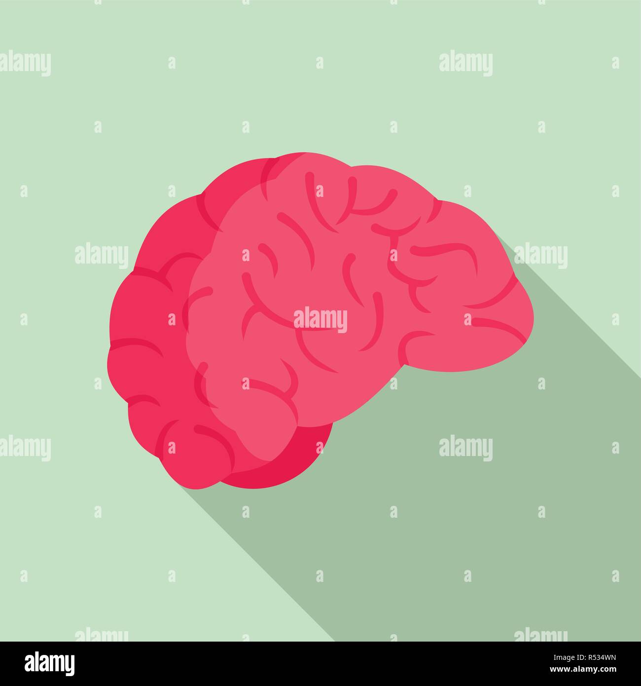 Thinking brain icon. Flat illustration of thinking brain vector icon ...