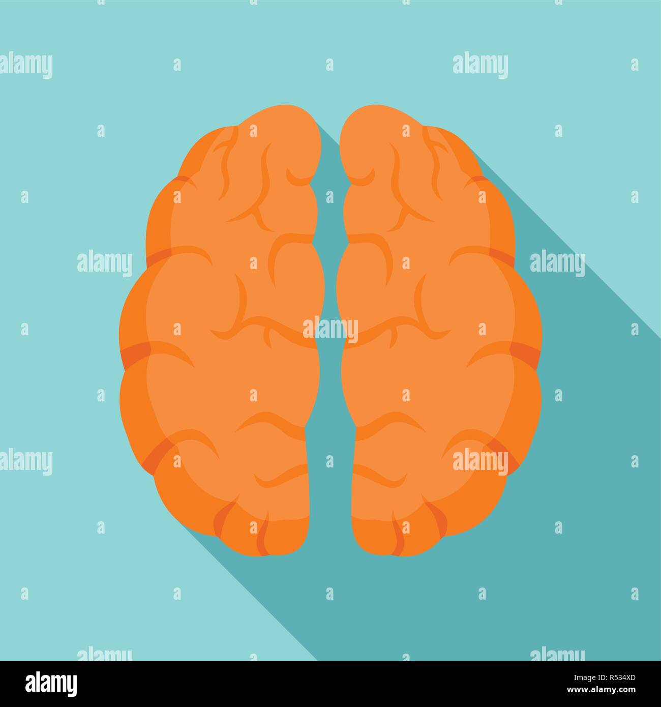 Human brain icon. Flat illustration of human brain vector icon for web ...