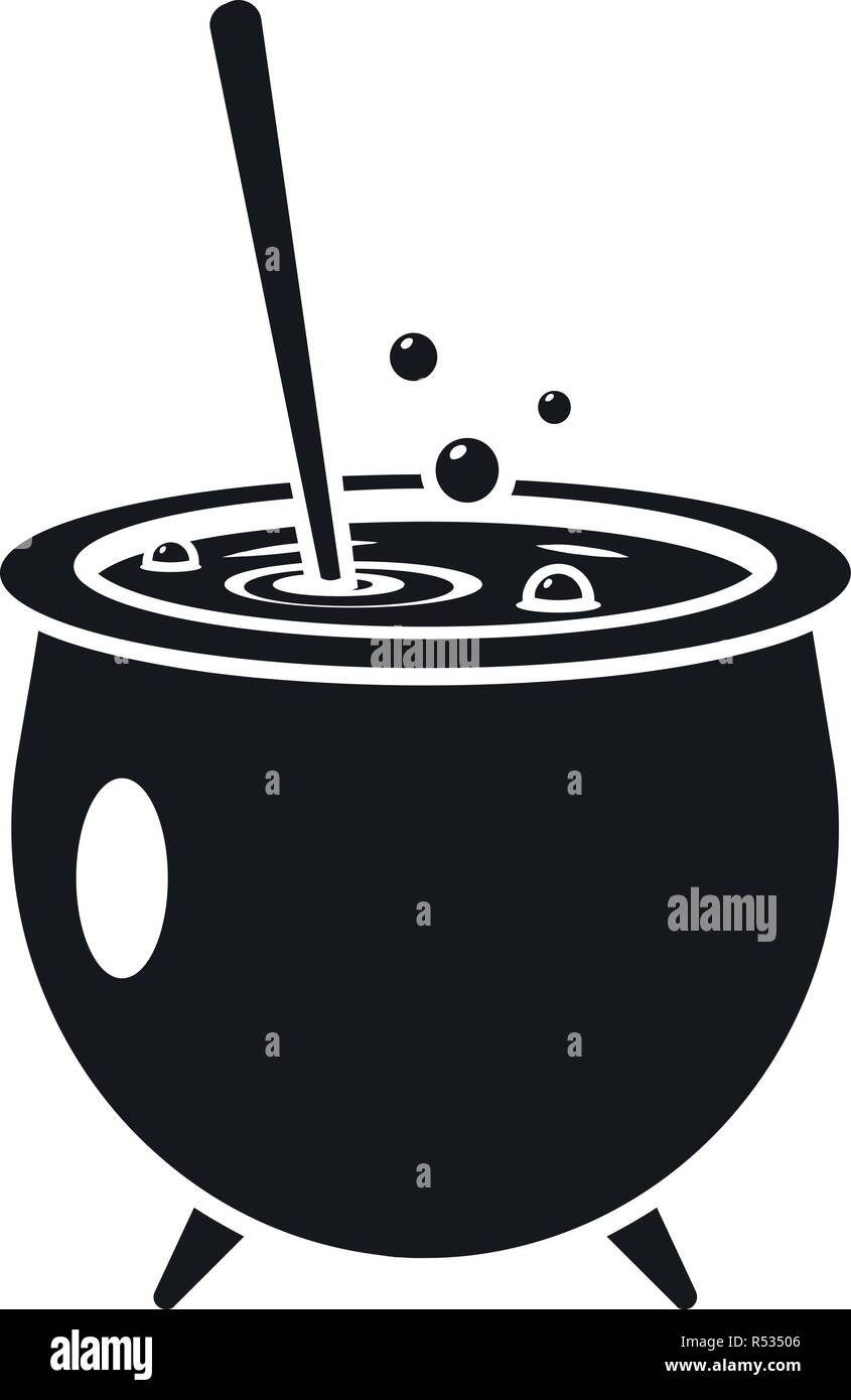 Magic cauldron icon. Simple illustration of magic cauldron vector icon ...