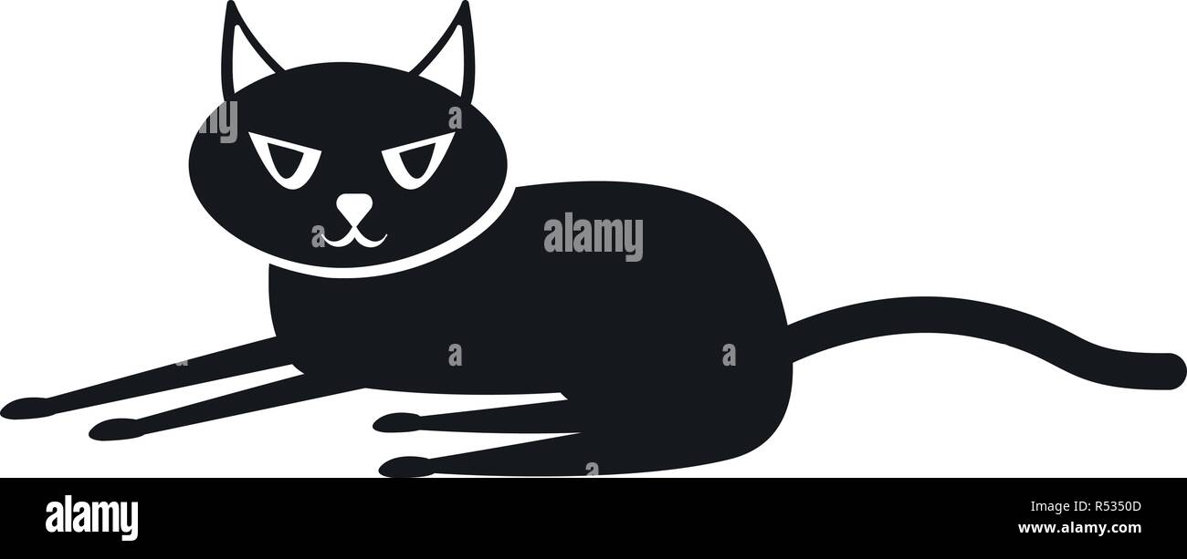 Black cat icon. Simple illustration of black cat vector icon for web ...