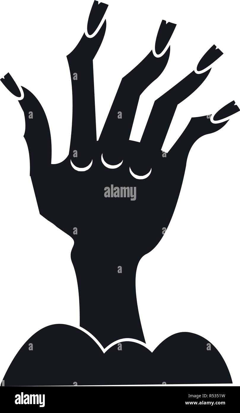 Zombie hand icon. Simple illustration of zombie hand vector icon for ...
