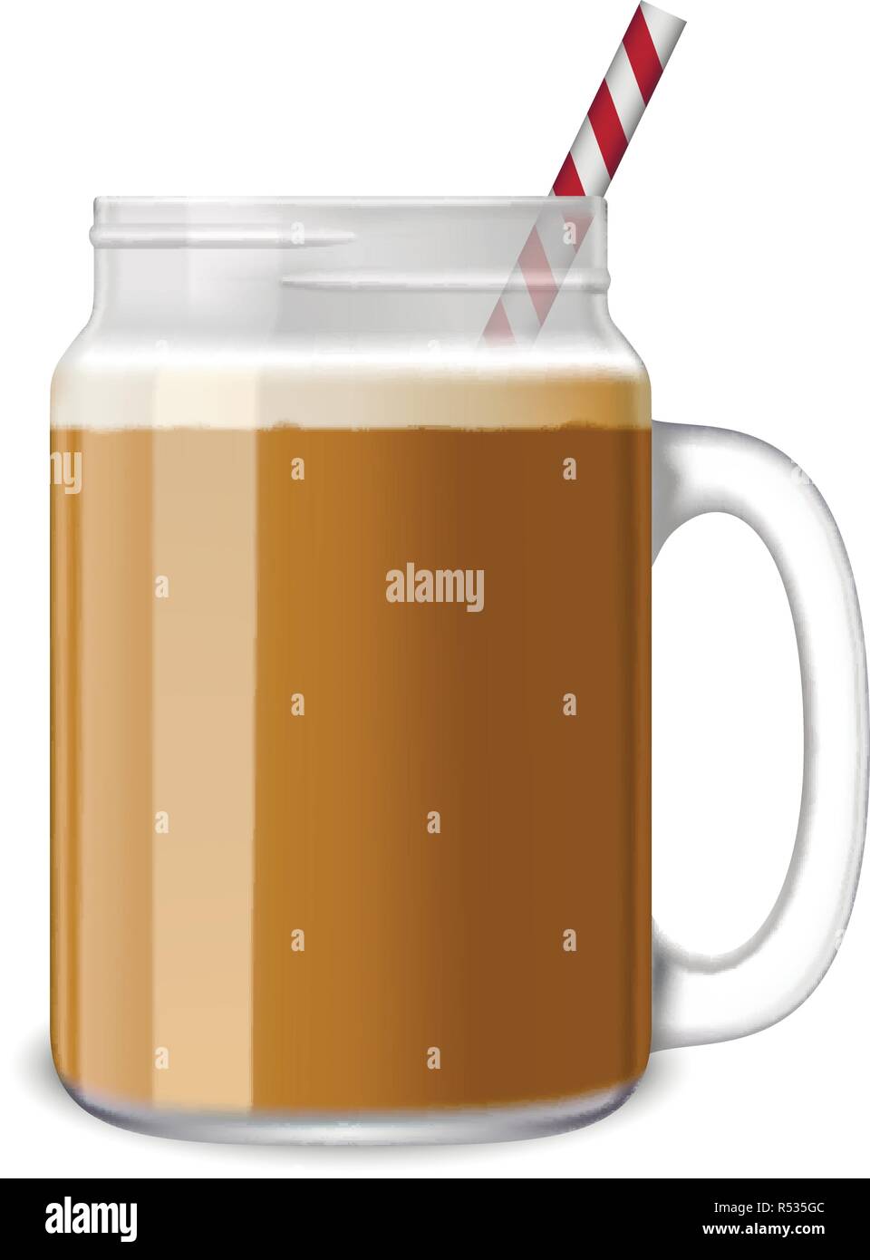 Ice coffee jar icon. Realistic illustration of ice coffee jar vector ...