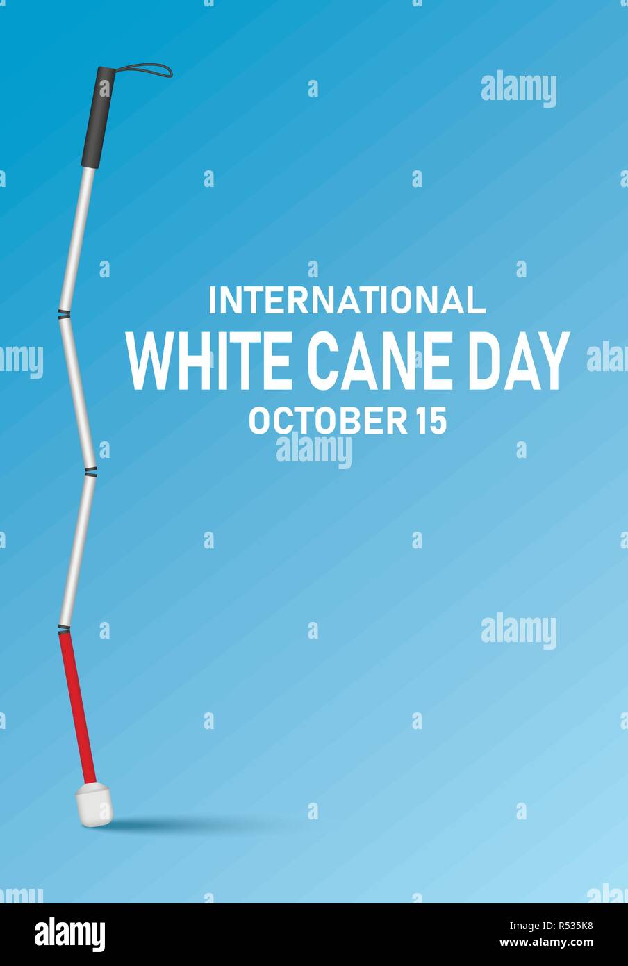 International white cane day concept banner. Realistic illustration of ...