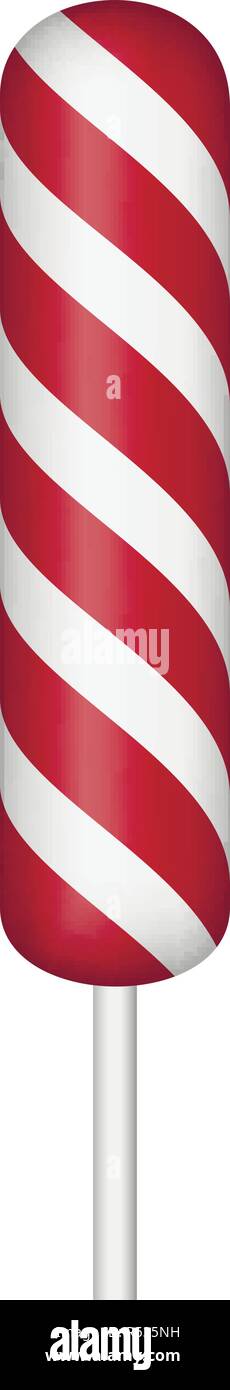 Candy striped stick icon. Realistic illustration of candy striped stick ...