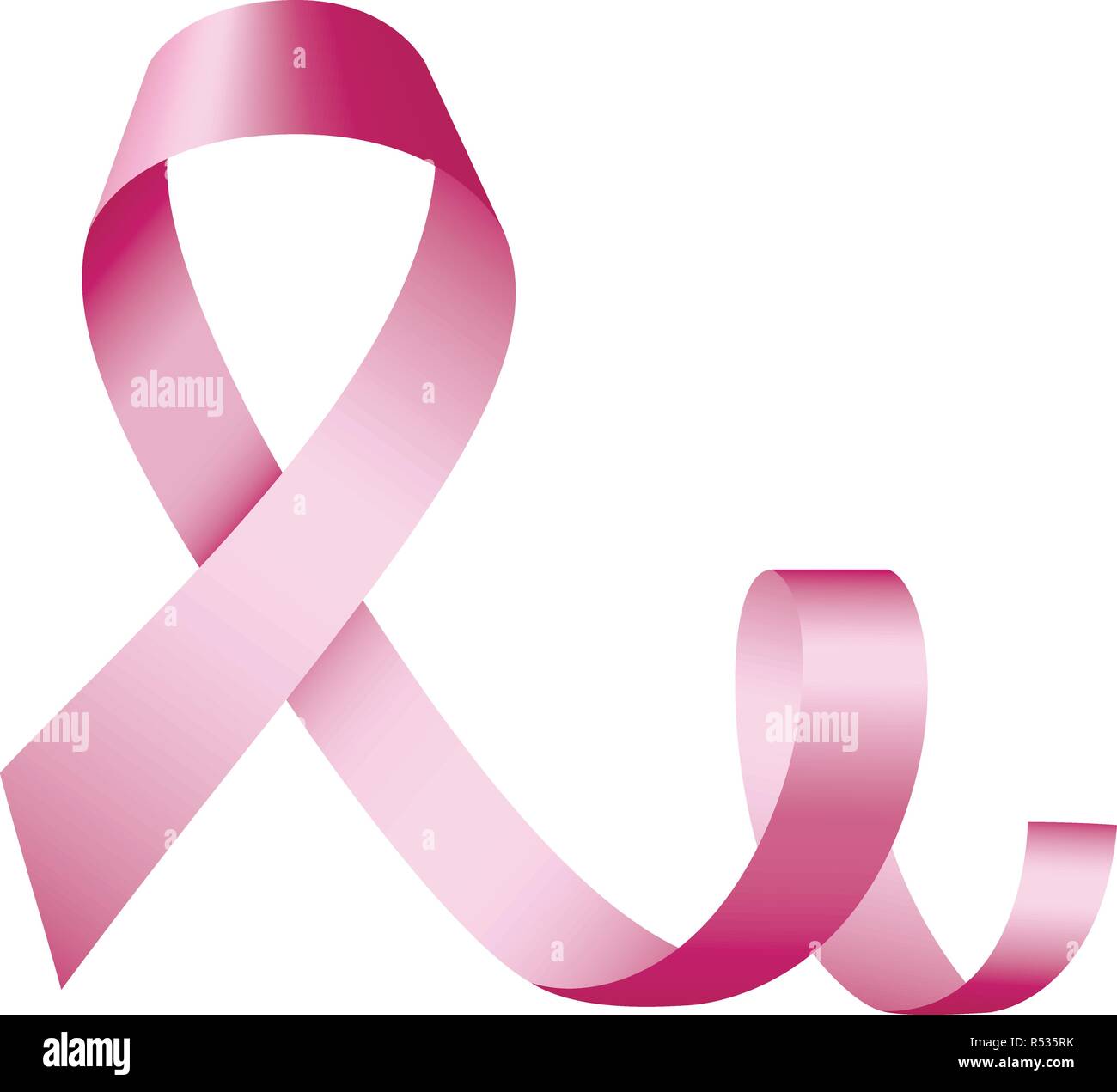 Woman pink ribbon icon. Realistic illustration of woman pink ribbon ...