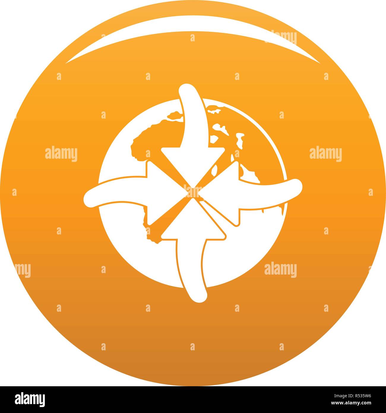 Arrow of world icon. Simple illustration of arrow of world vector icon ...