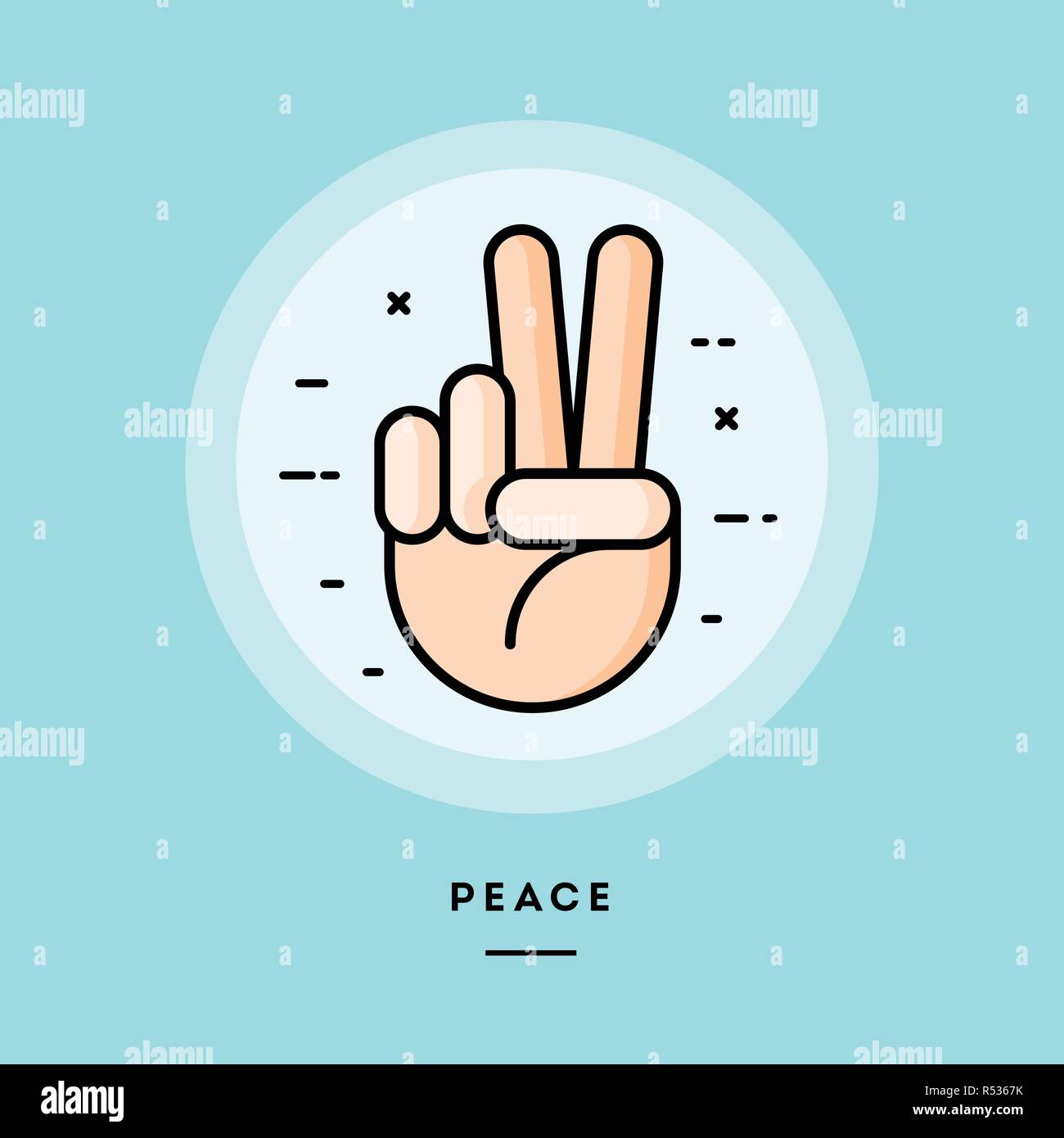 Peace, flat design thin line banner, vector illustration Stock Vector ...