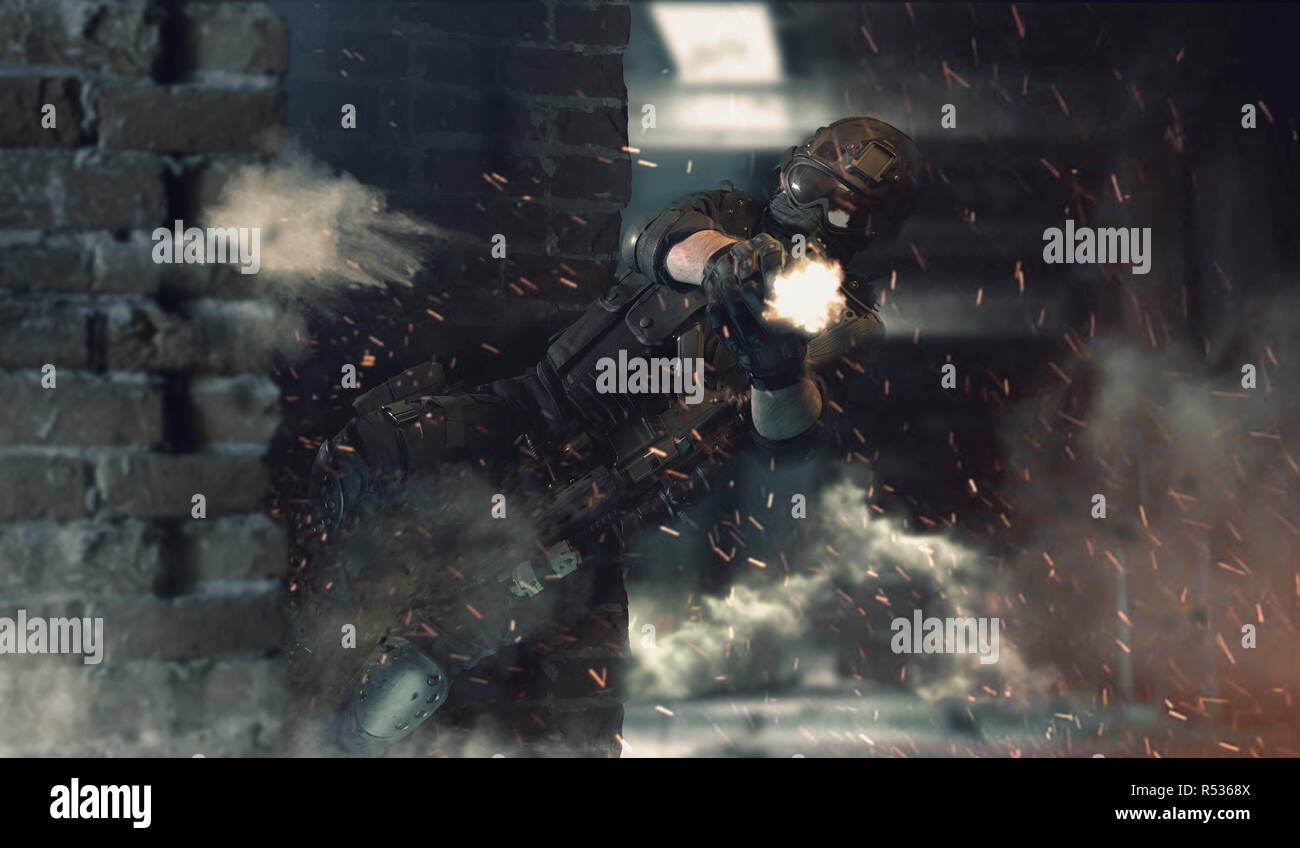 special forces soldier police, swat team member Stock Photo - Alamy