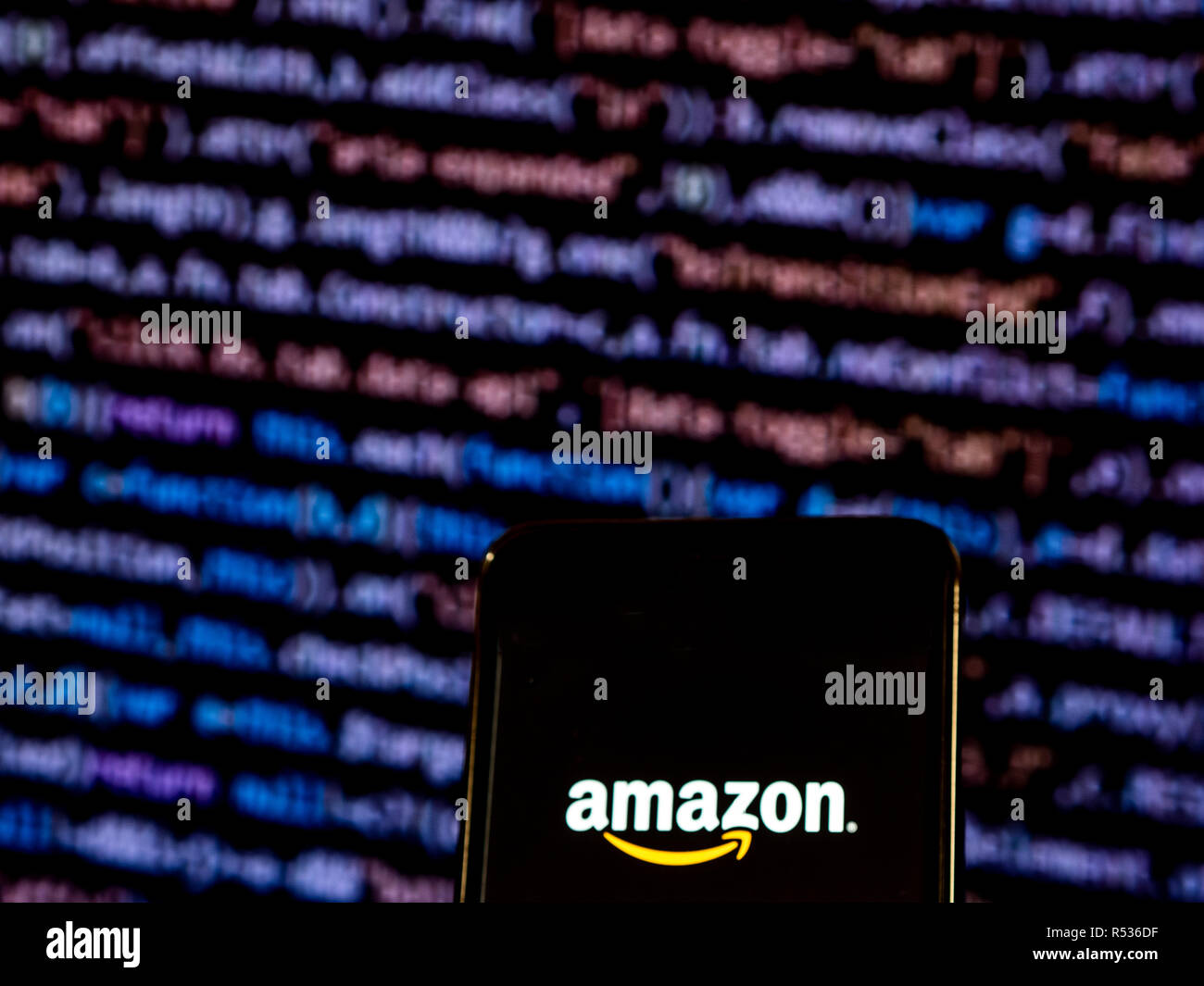 Amazon logo seen displayed on smart phone Stock Photo - Alamy