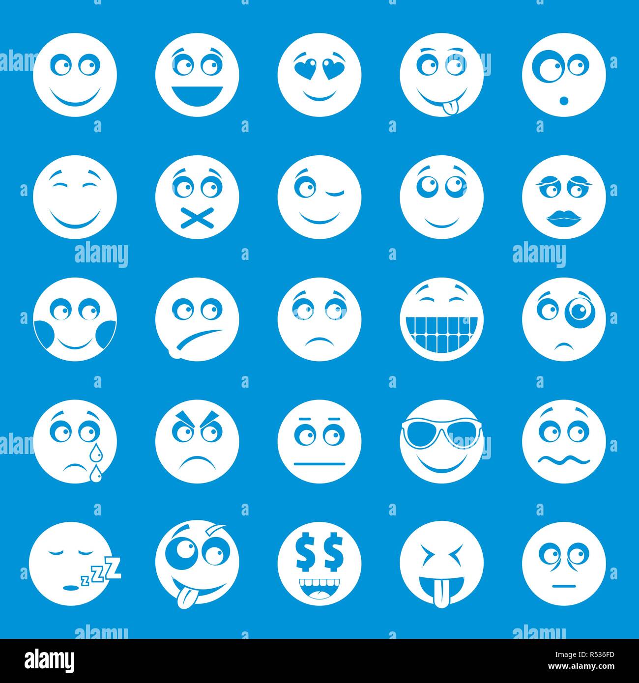Smile icon set. Simple illustration of 50 smile vector icons for web ...