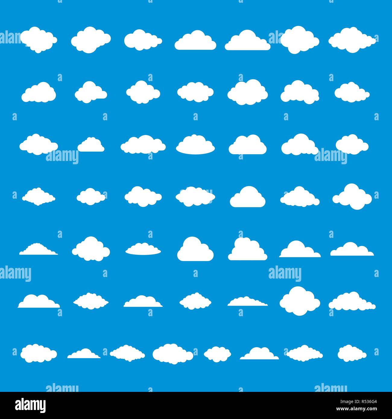 Cloud icons set. Simple illustration of 50 cloud vector icons for web ...