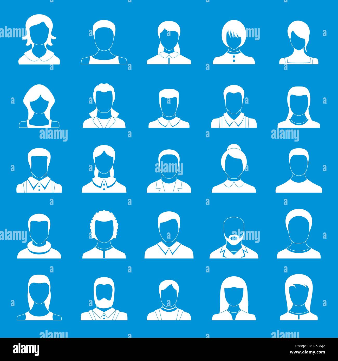 Avatar user icon set. Simple illustration of 25 avatar user vector ...