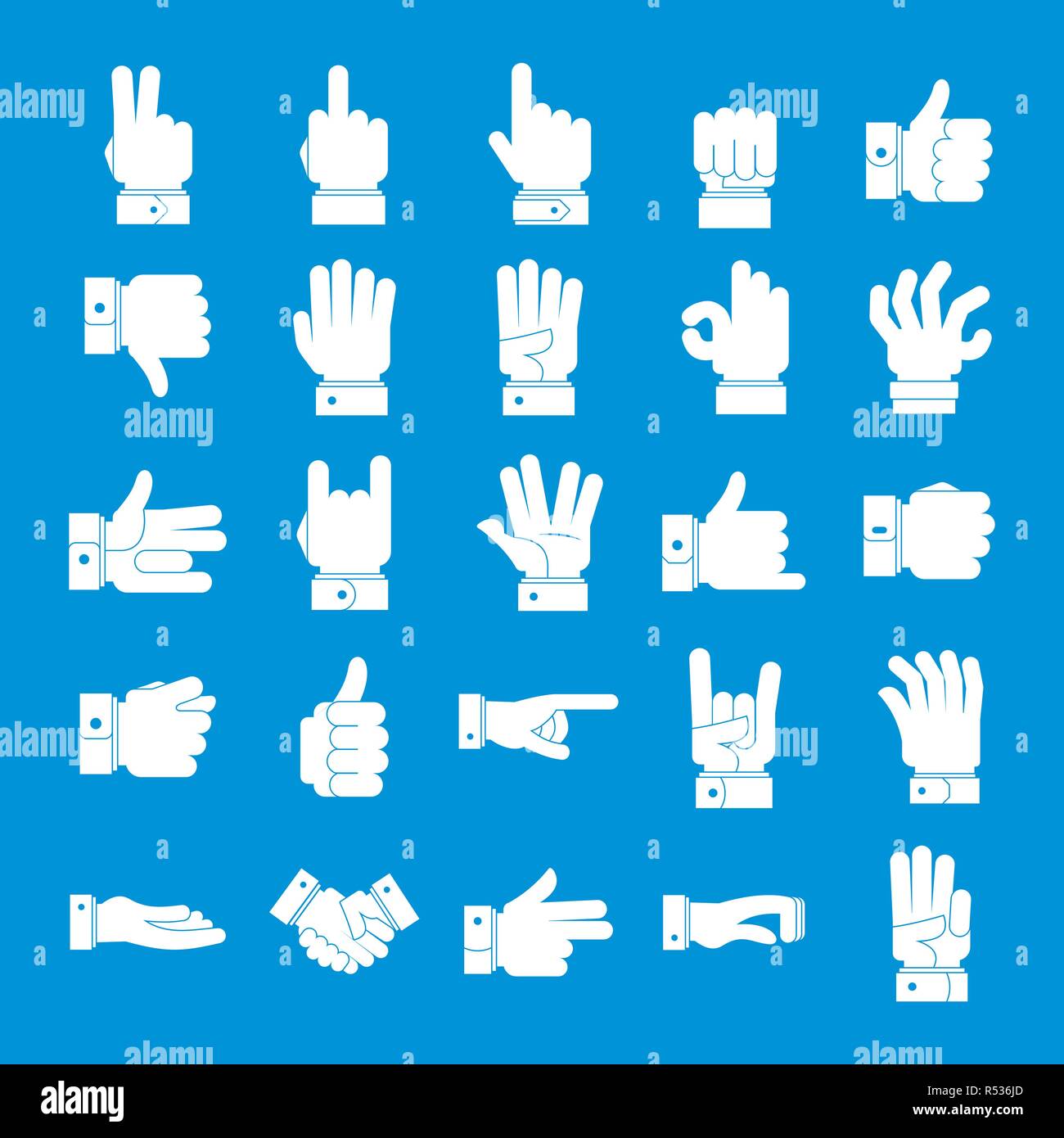 Gesture icons set. Simple illustration of 25 gesture vector icons for ...