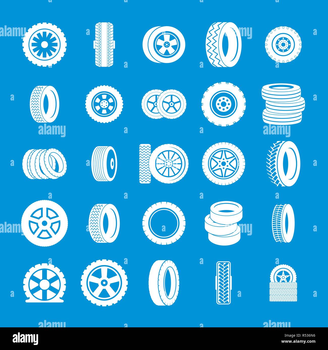 Tire icons set. Simple illustration of 25 tire vector icons for web ... Tire icons set. Simple illustration of 25 tire vector icons for web ...