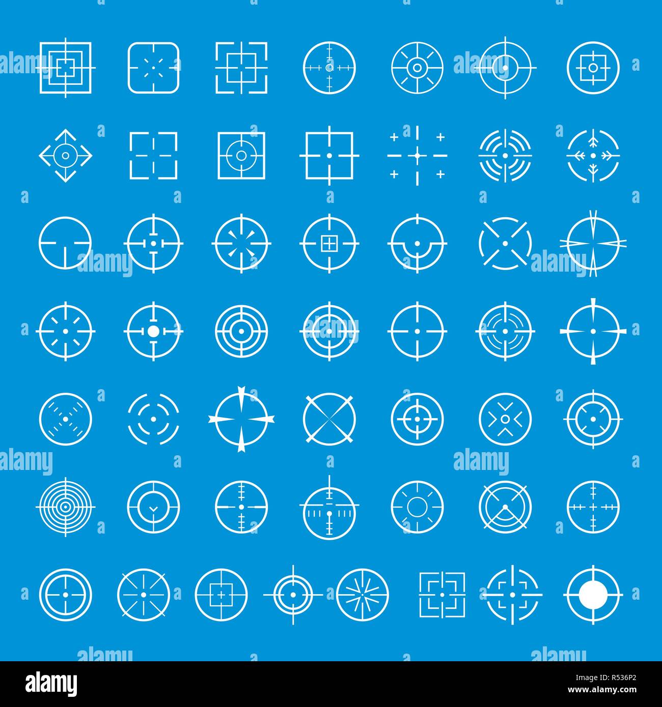 Aim target icons set. Simple illustration of 50 aim target vector icons ...