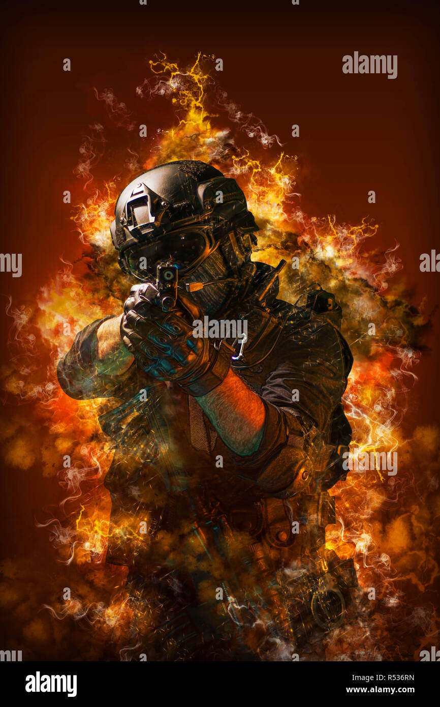 special forces soldier police, swat team member Stock Photo - Alamy