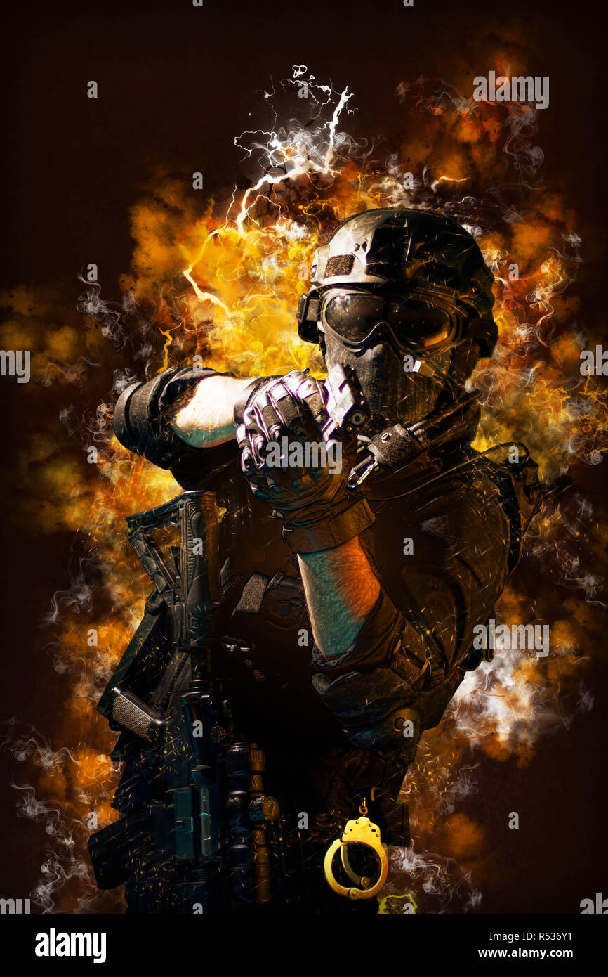 special forces soldier police, swat team member Stock Photo - Alamy