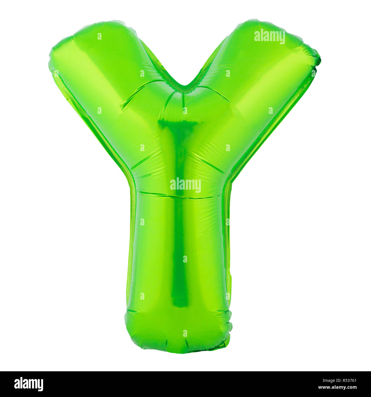 Green color letter Y made of inflatable balloon Stock Photo - Alamy