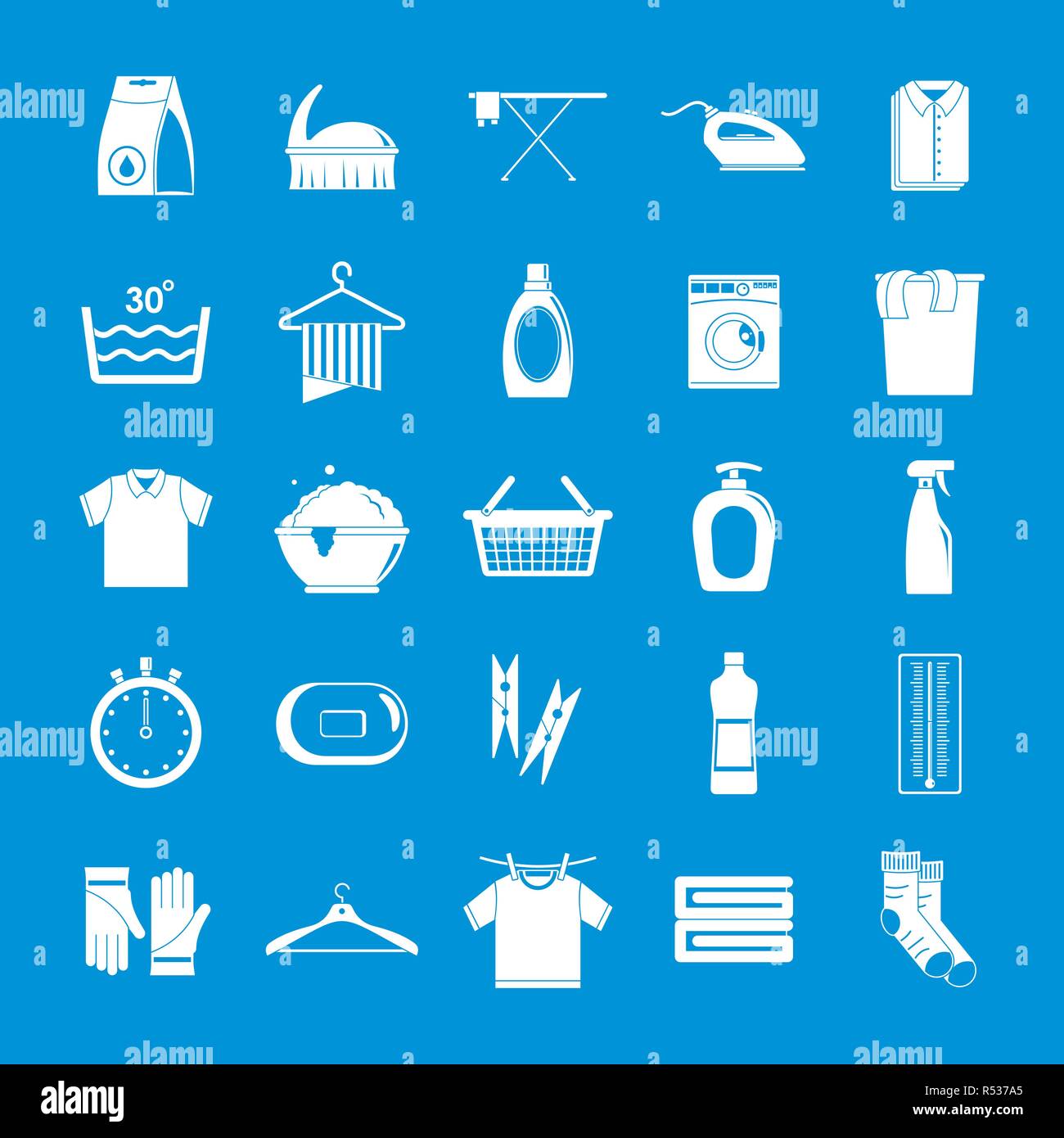 Laundry service icons set. Simple illustration of 25 laundry service ...