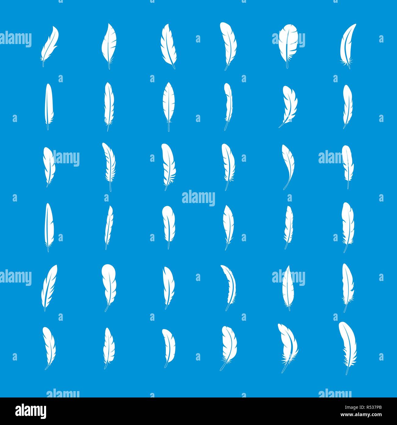 Ink feather icon set. Simple set of ink feather vector icons for web ...