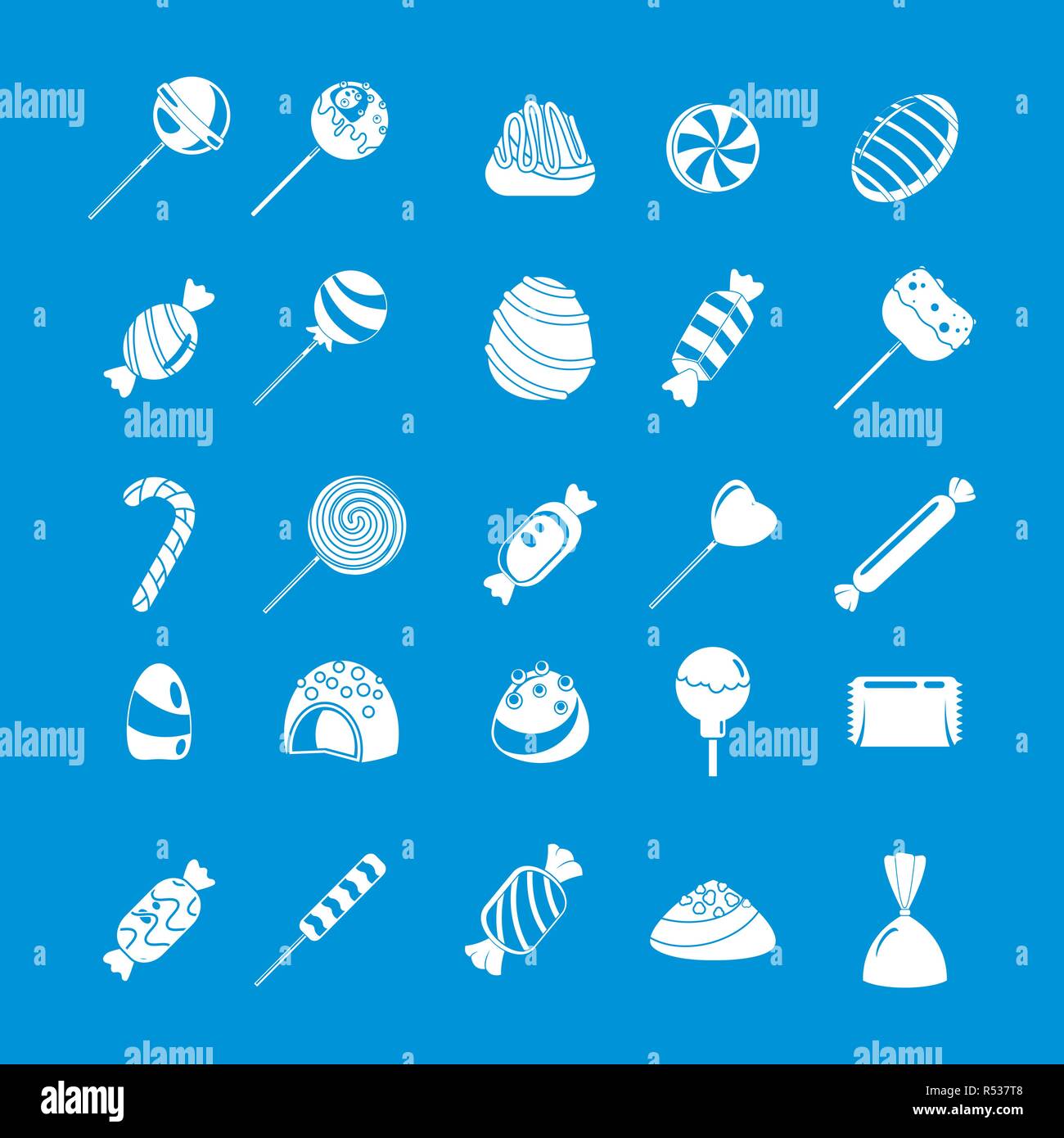 Sweet candy icon set. Simple set of sweet candy vector icons for web ...