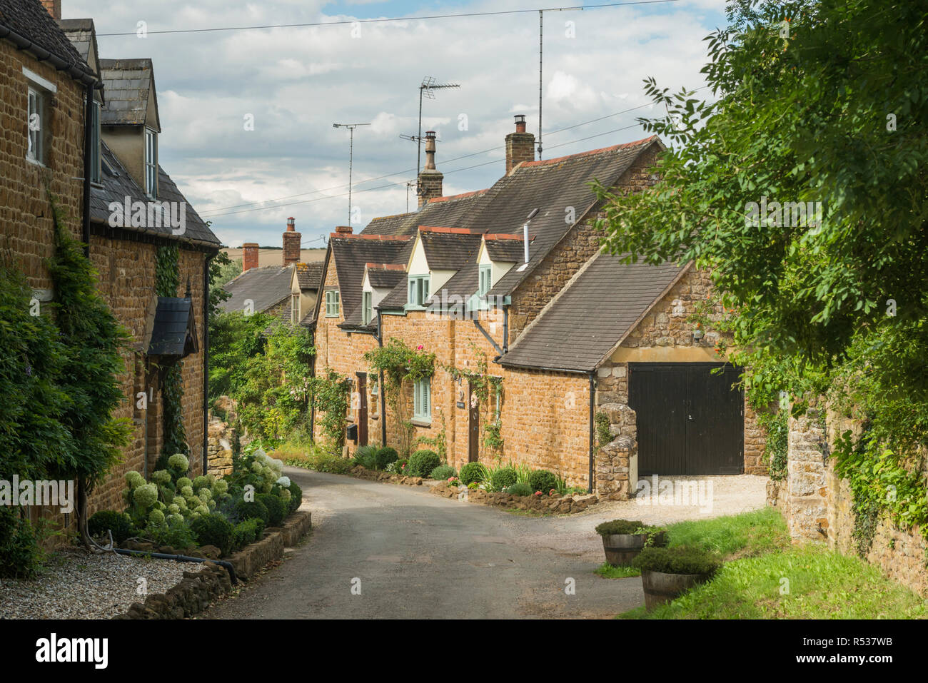A view of the pretty village of South Newington, Oxfordshire, England ...
