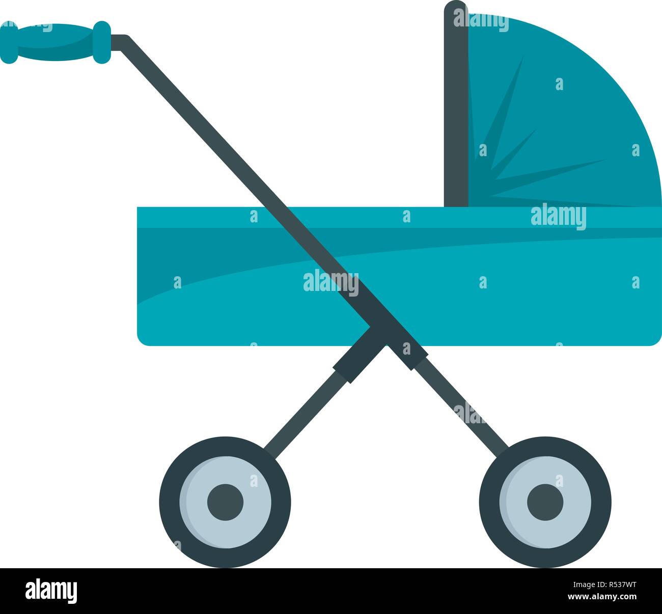 Baby pram icon. Flat illustration of baby pram vector icon for web ...