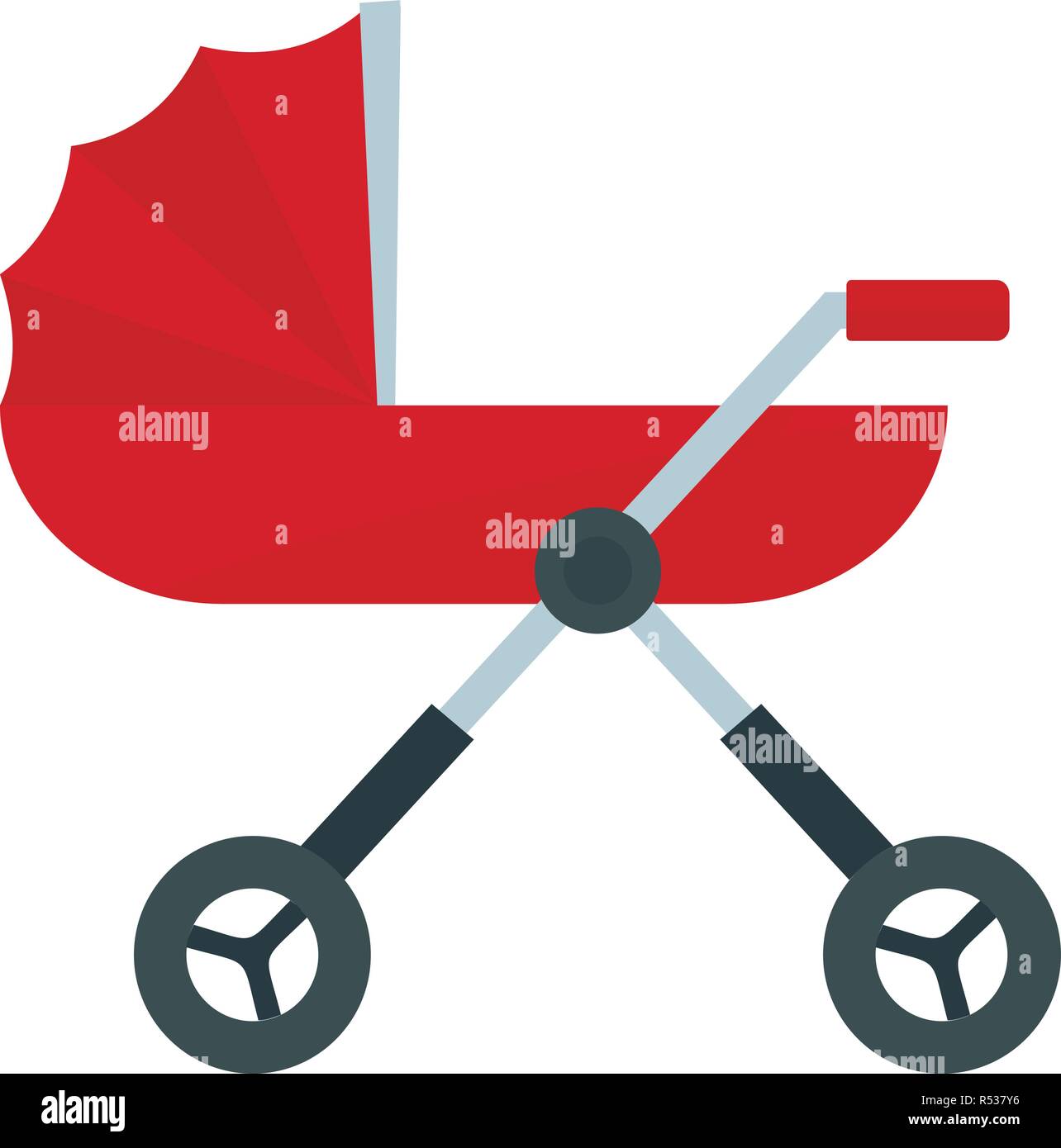 Baby pram carriage icon. Flat illustration of baby pram carriage vector ...