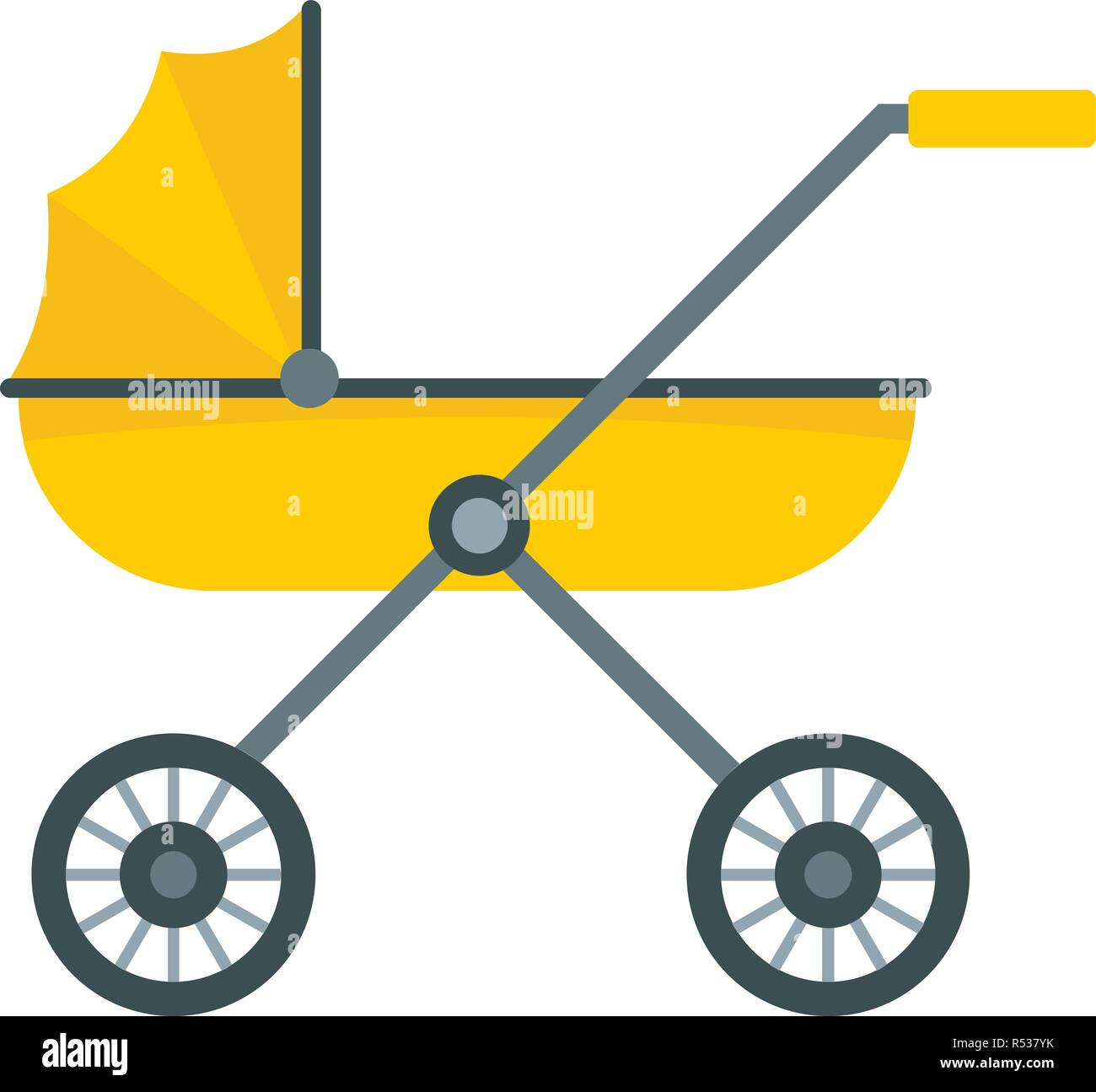 Brand baby pram icon. Flat illustration of brand baby pram vector icon ...