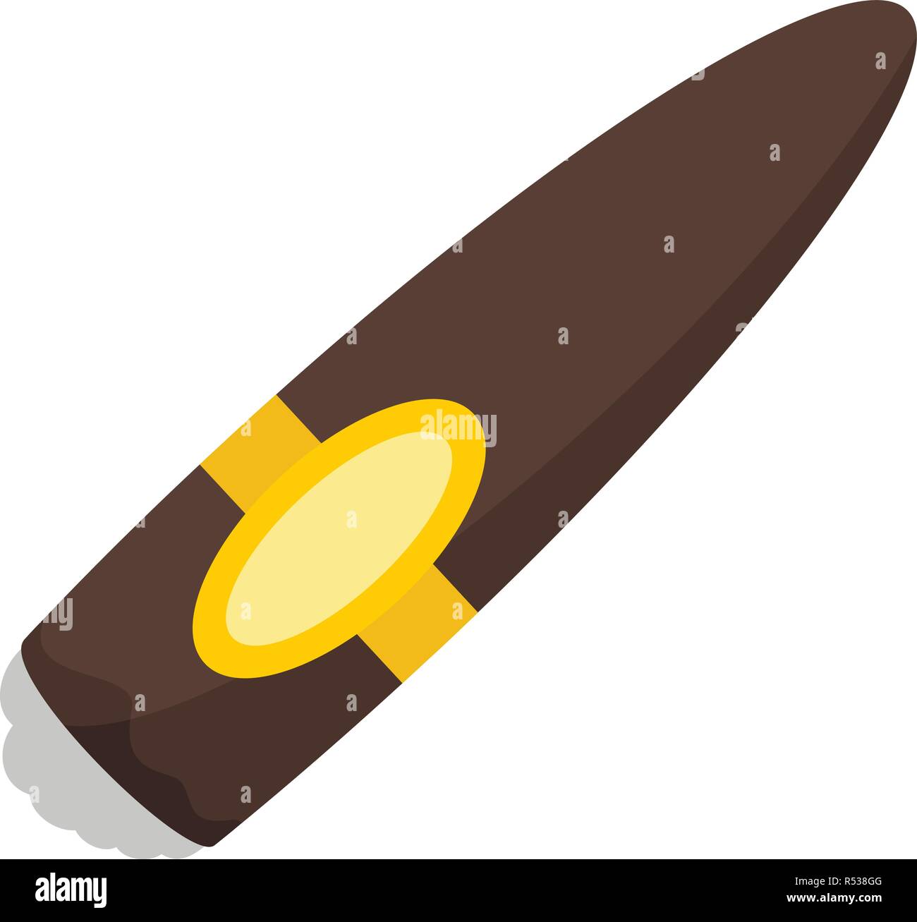 Big brown cuban cigar icon. Flat illustration of big brown cuban cigar ...